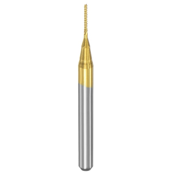 Uxcell 1/8" Shank 0.7mm x 6mm Titanium Coated Carbide End Mill CNC ...