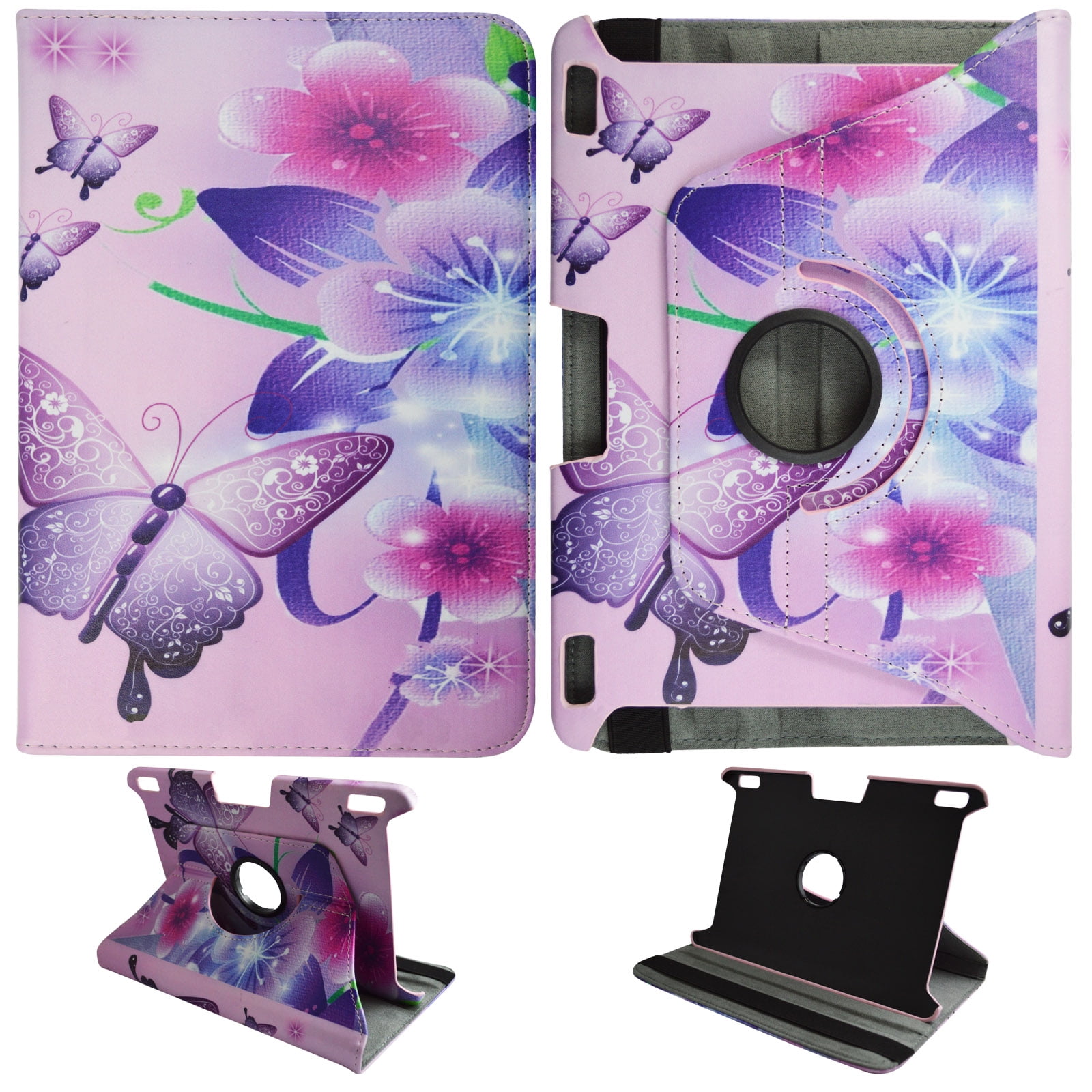 Flower Butterfly Pink Kindle Fire HDX 8.9 inch PU Leather Folding ...