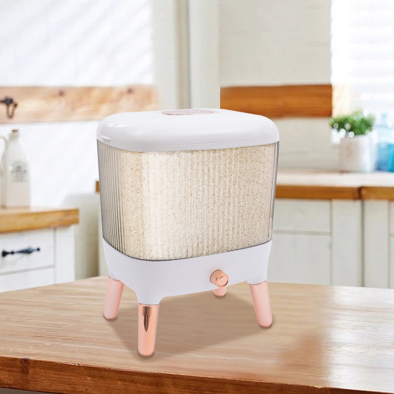 Rice Bucket Jar with Lid Rice Container Food Storage Box + Measuring ...