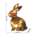 Bisitoy Easter Bunny Table Lamp - Wood Carving Animal Sculpture with ...