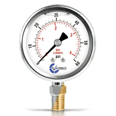 MEANLIN MEASURE 0-100Psi 2" DIAL FACE 1/4" NPT Well Pump Pressure Gauge, with 1/4" x 1/2" NPT ...