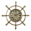 Yosemite Home Decor Large Gilded Round Metal Gear Wall Clock in Gold ...