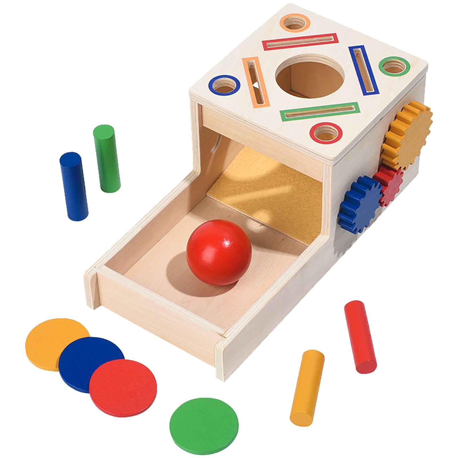 STEM Learning Wooden Sorting Toy Color Shape Matching Game Fine Motor ...