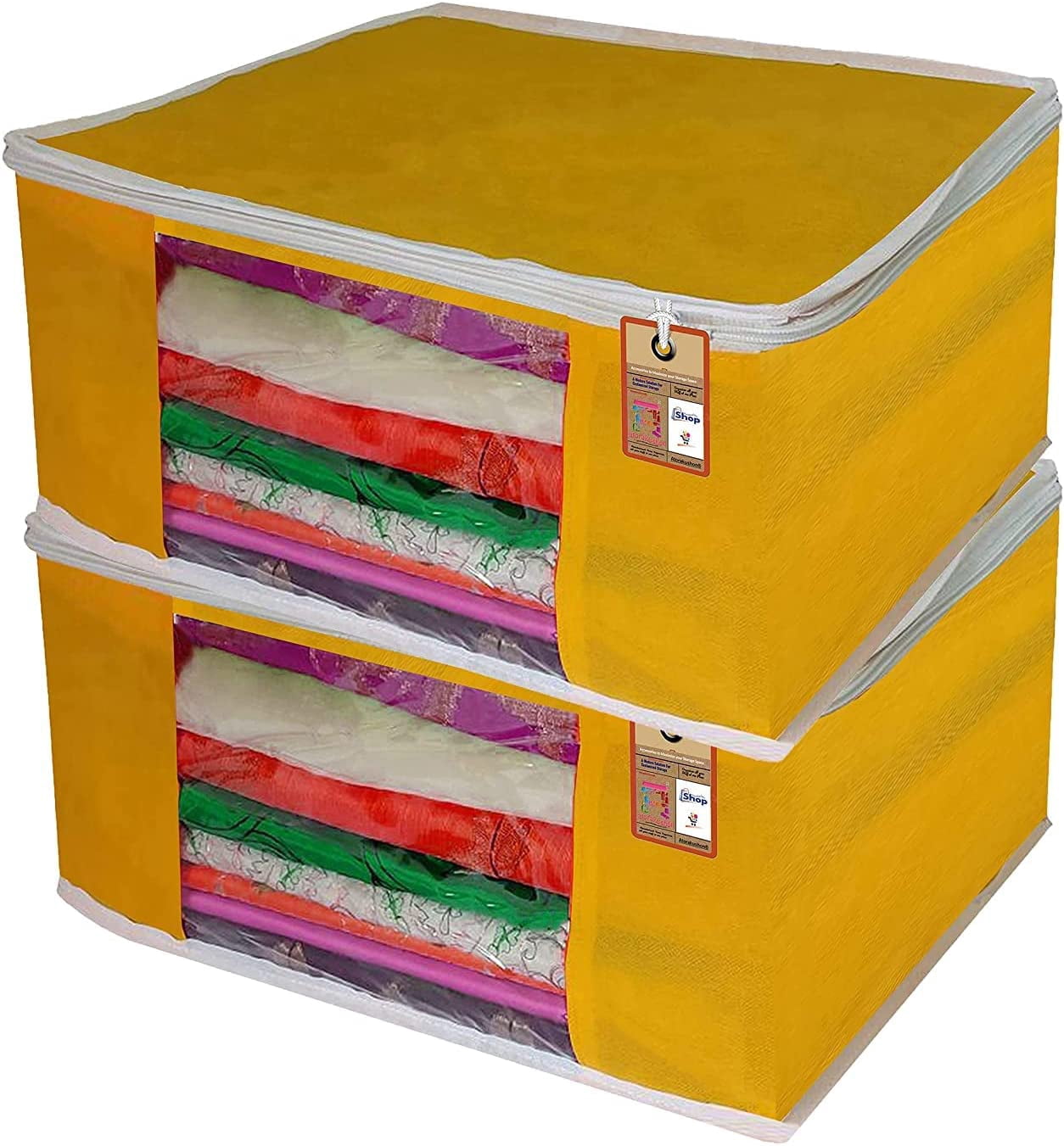 atorakushon Pack of 2 Nonwoven Fabric Foldable Garments Sare Blouse ...