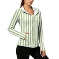 Breathable Striped Sun Shirt for Women UPF 50+ - Hooded Zip Up Rash ...