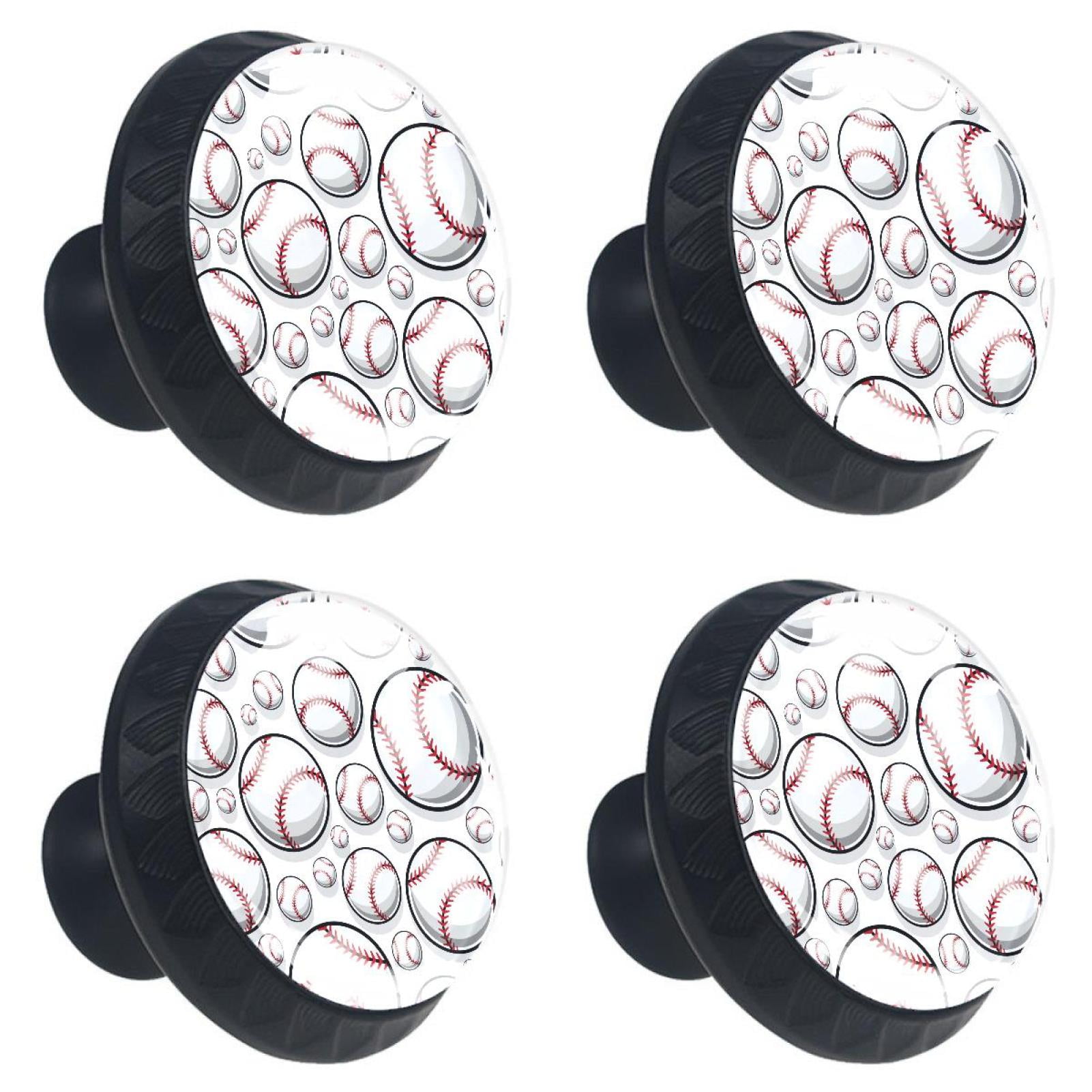 4 Pcs Baseball Knobs for Kitchen Cabinet Cupboard Dresser Bookcase ...