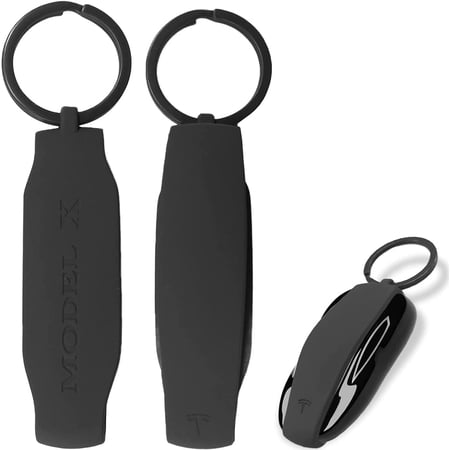 2 Pack Key Fob Cover for Tesla Model X, Replacement Metal Keychain Ring ...