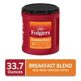 Folgers Smooth & Mild Breakfast Blend Ground Coffee, Simple Pleasure, 33.7 Ounce Canister ...