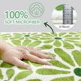 Green Bathroom Rugs Bath Mat, Microfiber Fluffy Soft Floor Mats for ...