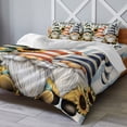4 Piece Duvet Cover Set Cal king, Cartoon Sunflower Dwarf Cartoon Hat ...