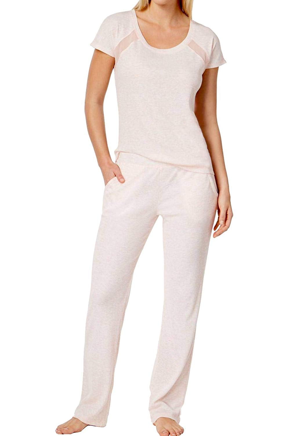 Alfani Intimates Womens Plus Size Short Sleeve Mesh-Stripe Pajama Set ...