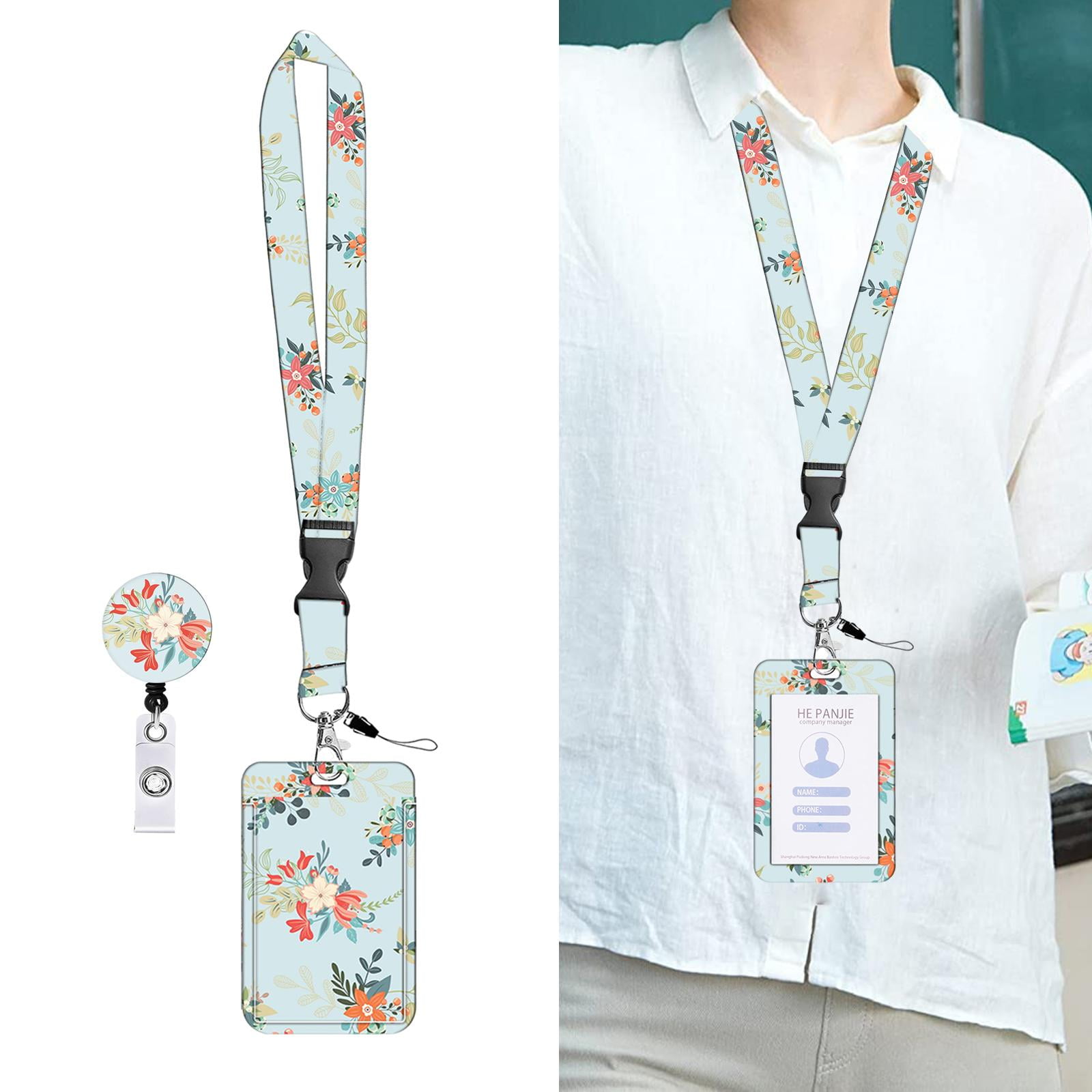 Cute ID Card Holder Lanyard with Clip Badge Holder for School Teacher ...