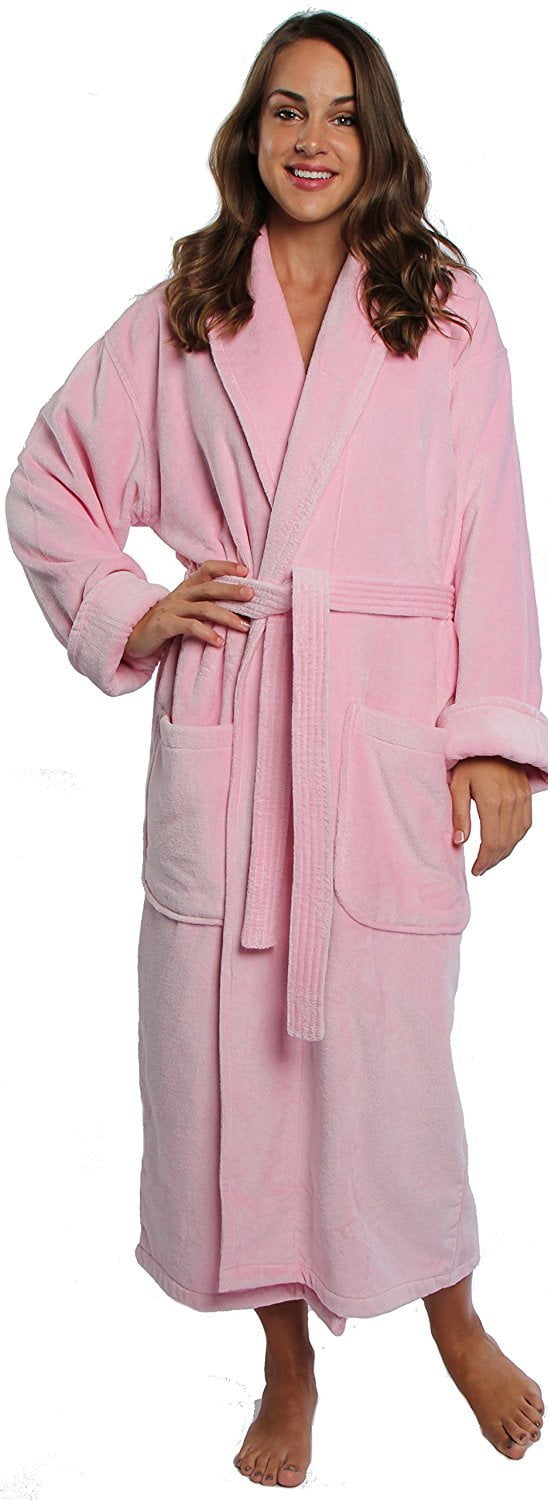 TurkishTowels Parador Terry Velour Bathrobe, 100% Combed Pure Cotton ...