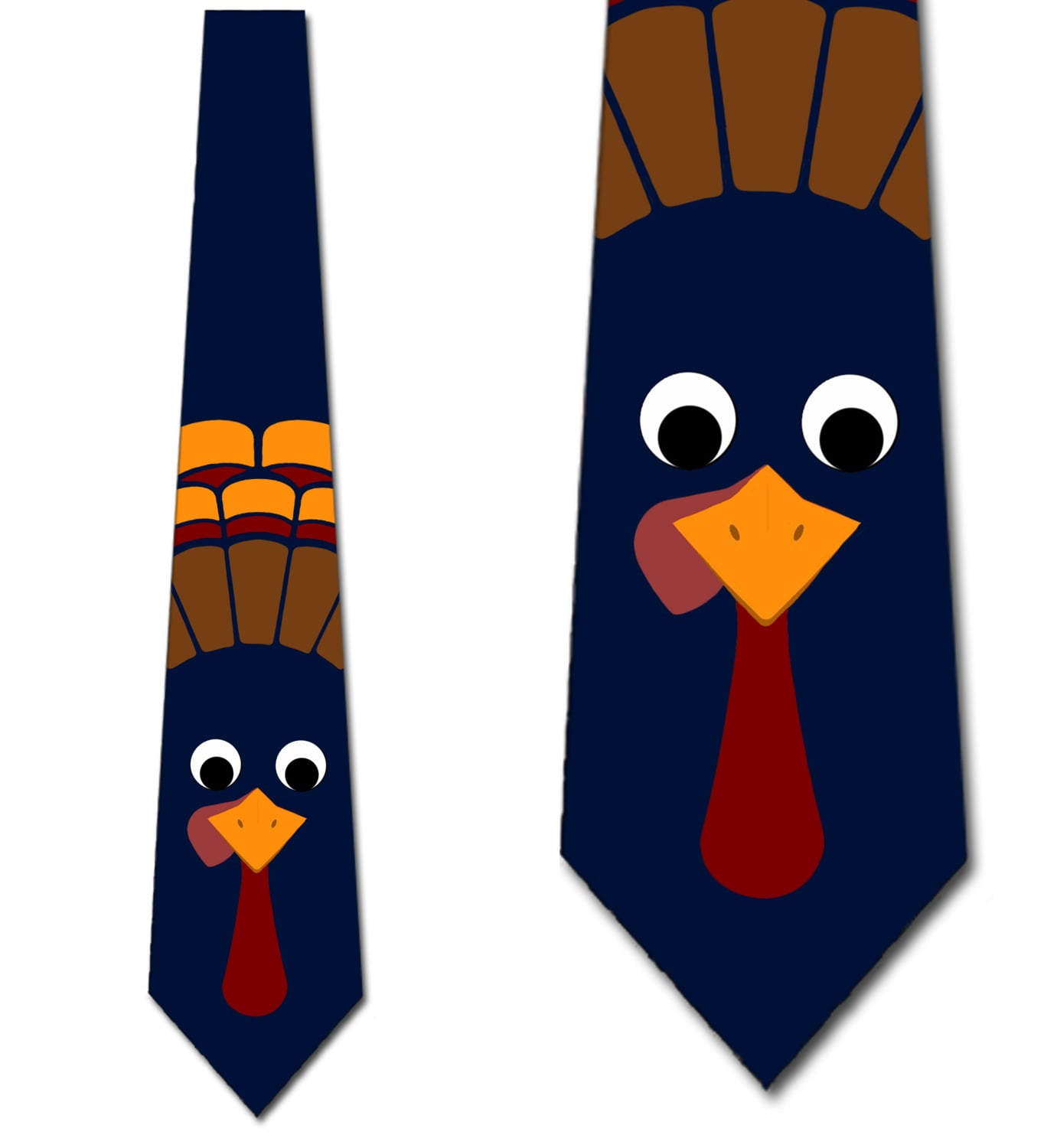 Turkey Ties Mens Navy Thanksgiving Tie Holiday Fun Necktie by Three ...