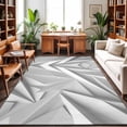 Abstract Folded Paper Large Area Rugs 5x8ft Art Minimalist Silver 3D ...