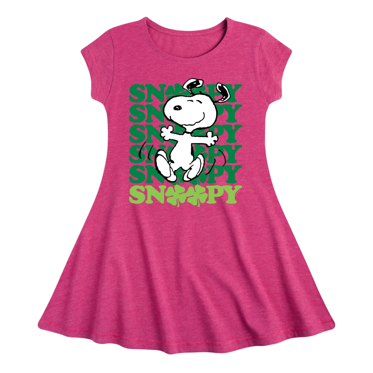 Peanuts - Snoopy Clover Dance - Toddler And Youth Girls Fit And Flare ...