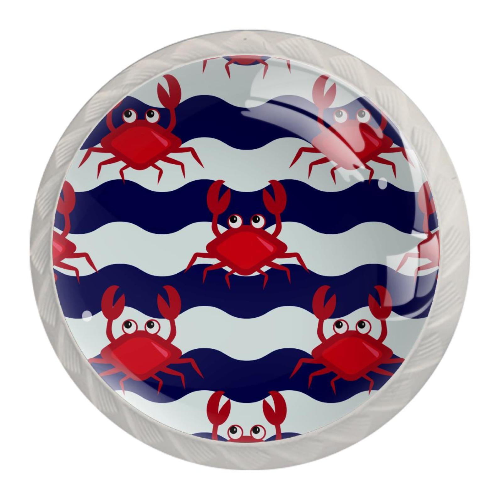 4 Pcs Crab Knobs for Kitchen Cabinet Cupboard Dresser Bookcase Drawer Pulls Handles Round Home ...