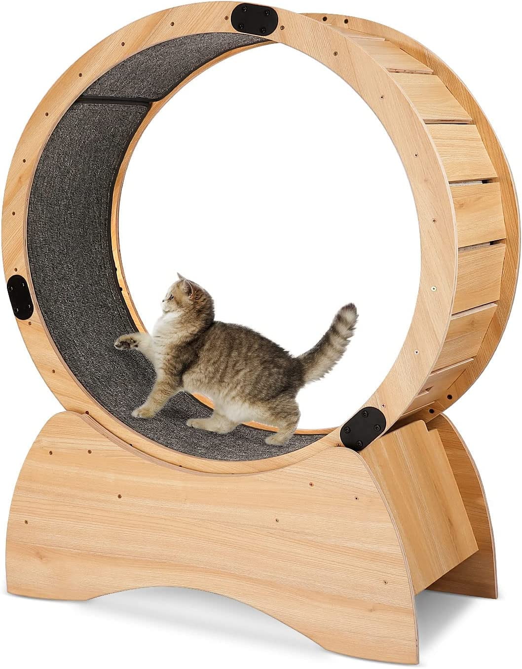 Holaki 35.4" Cat Wheel – Cat Running Wheel Cat Tree with Carpet Runway ...