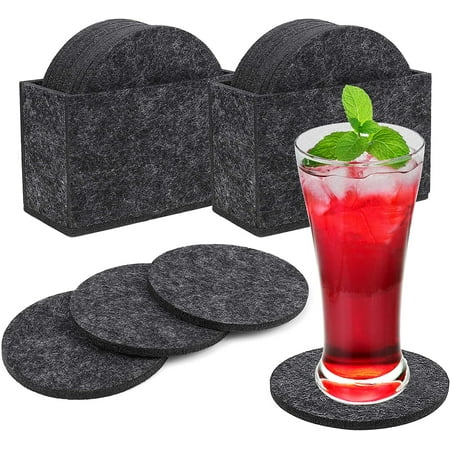 Felt Coasters Round Coasters Non-Slip and Absorbent Table Kitchen ...