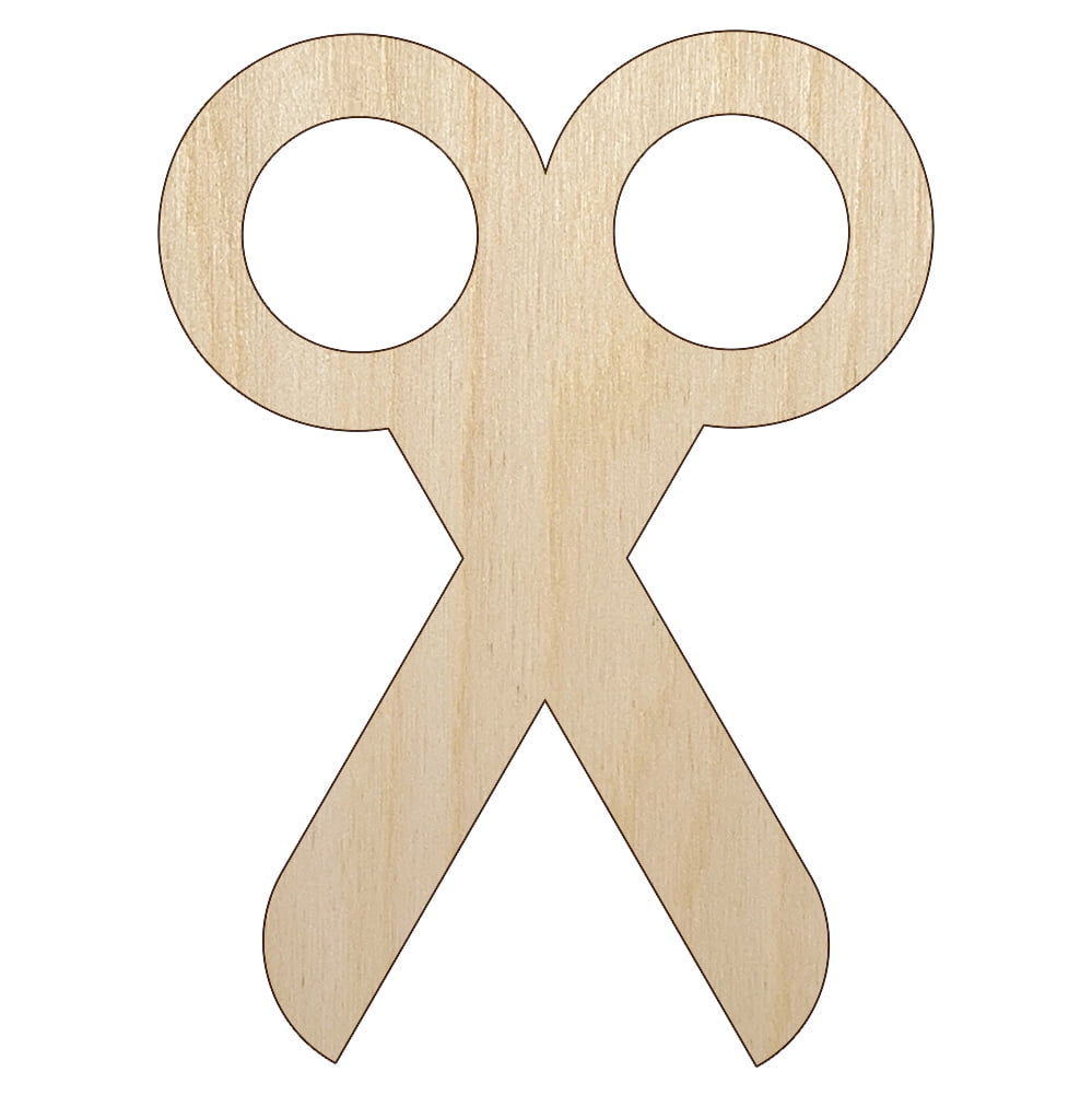 Scissors Symbol Wood Shape Unfinished Piece Cutout Craft DIY Projects ...