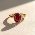 6x8 mm Oval Ruby Bezel Ring | 925 Silver Minimalist Engagement Ring ...