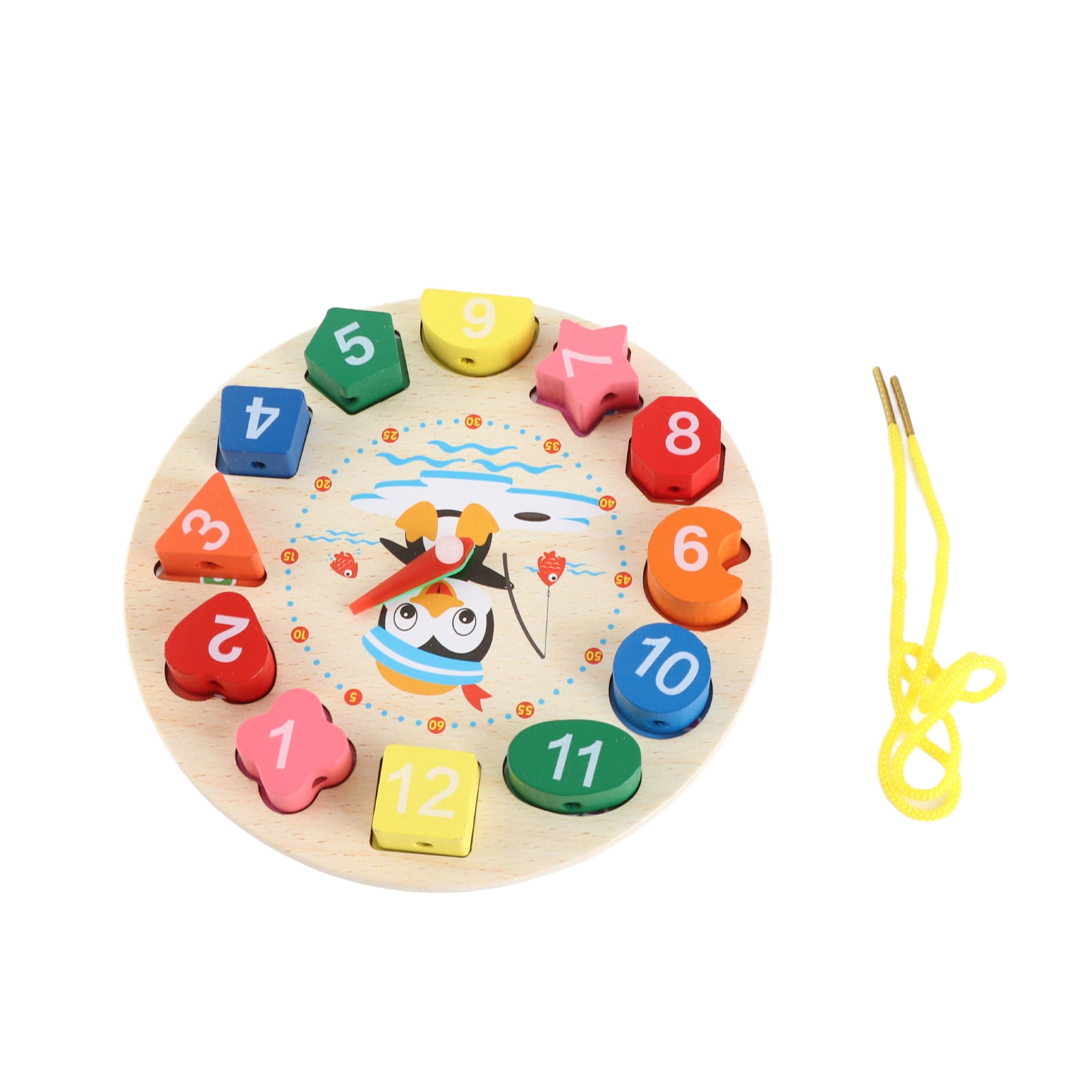 Reloj Didáctico De Madera 3D Con Figuras Educativas, Juguete A Juego De ...