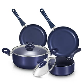 Brooklyn Steel Co. Venus Nonstick Aluminum 16-Pc. Cookware Set - Navy ...