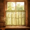 2Pc Floral Tiers Curtains for Kitchen, Flower Patterned Soft Airy Light ...