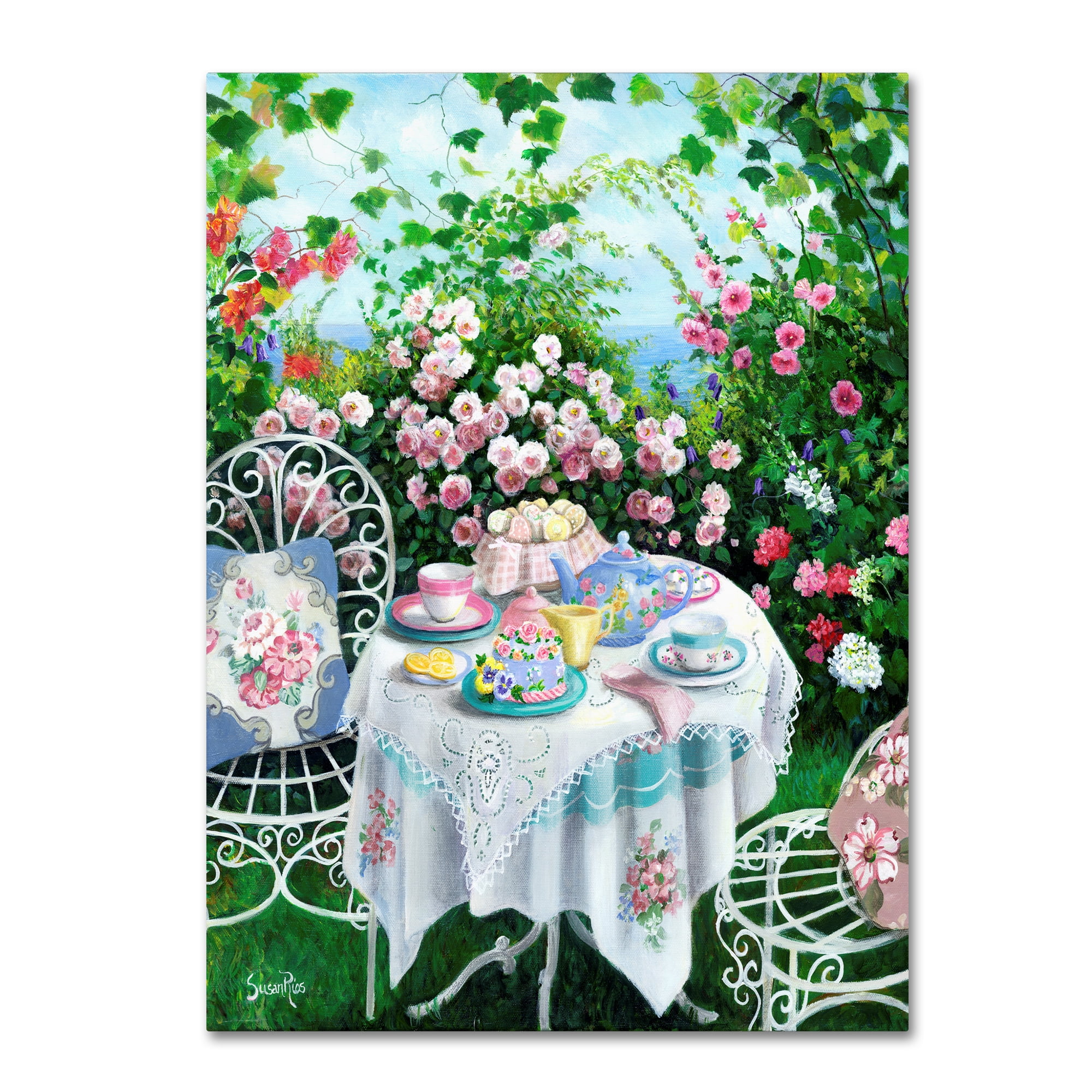 Trademark Fine Art 'Rose Garden Tea' Canvas Art by Susan Rios - Walmart.com