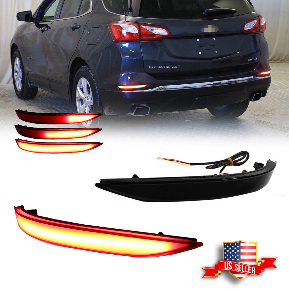 GTINTHEBOX 2 Smoked Rear Reflector LED Tail Brake Signal Lights For ...