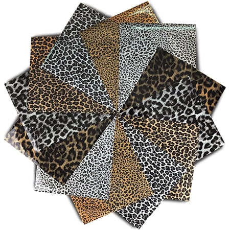 Stardustworkx Leopard Pattern Iron on Vinyl Bundle of 10 Sheets Leopard ...