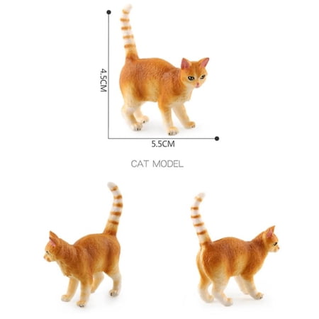 Miniature Farm Cat Figurines Educational Animal Model Figures Toy Set ...