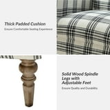 Plaid Accent Chair Set of 2, Wooden Legs Upholstered Armchair Lounge ...