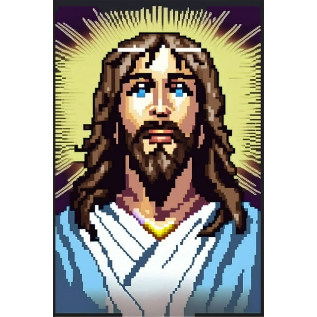 24x36 gallery poster, Jesus Christ 8 bit graphics p15 - Walmart.com