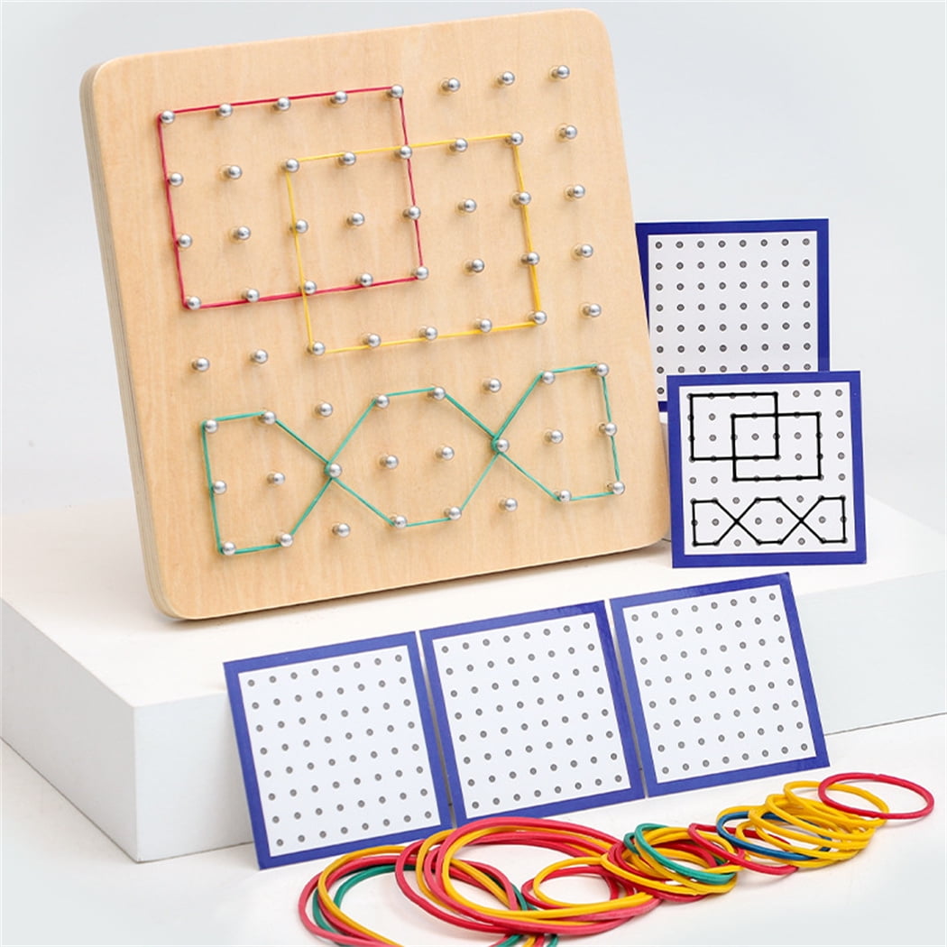 Happon Wooden Geoboard Mathematical Manipulative Material Array Block ...