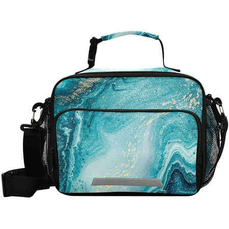 Boxes Insulated Small Girls Cooler Kids Boys Thermal Navy Blue Marble ...