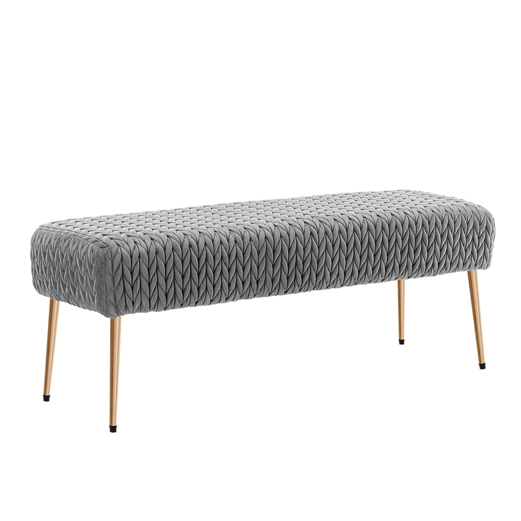 Duhome Modern Bench Velvet Woven Tufted Indoor Footrest Stool Ottoman