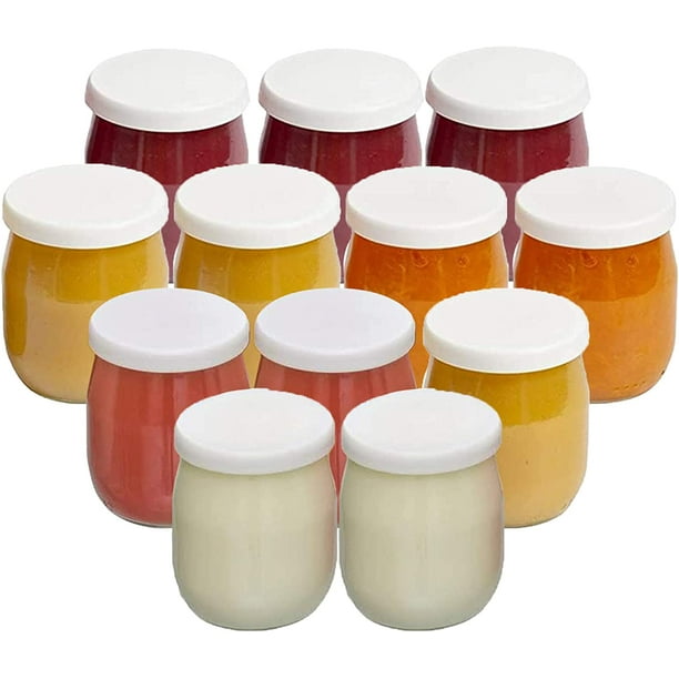 Set de 12 Pots de Yaourt en Verre avec Couvercles Scellés - Made in ...