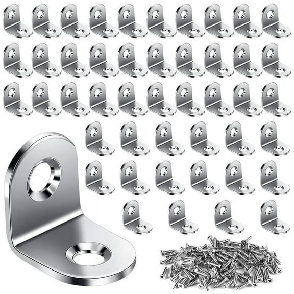"20-Pack 2""x2"" SS L Brackets, Corner Brace Hardware, Heavy Duty ...
