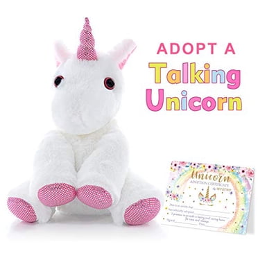 Two's Company Cuddly Unicorn Speak/Repeat Plush Animal Children ...