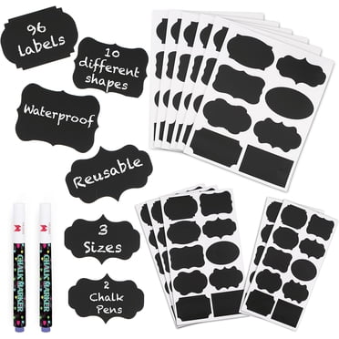 Chalkboard Labels Bundle Saves You Money: 146 Stickers + 2 Erasable ...