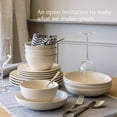over&back Coupe Round Dinnerware Set - 16 Pieces, Semi-Matte Ivory ...