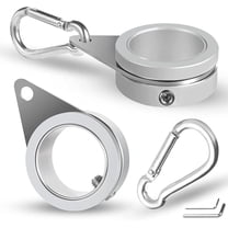 FIASON 2 Pack Flag Pole Rings,Silver Aluminum Alloy Flagpole Rings 360 ...