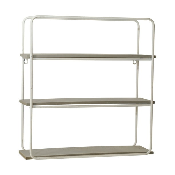 Sagebrook Home Metal Wood 3 Tier Wall Shelves, Storage and Display ...