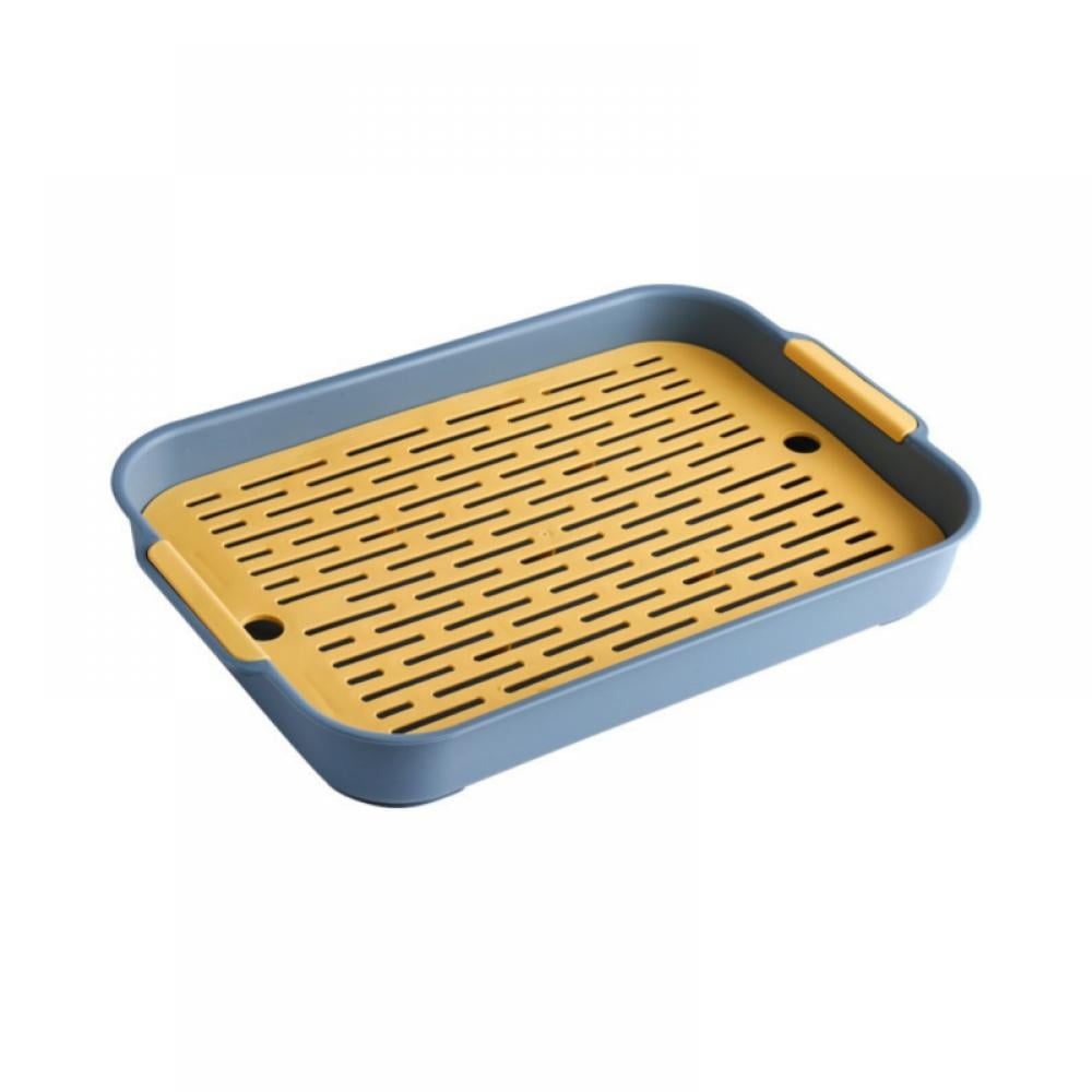 Drain Board for Kitchen Counter, Dish Drain Tray 2 Tier Non Slip ...