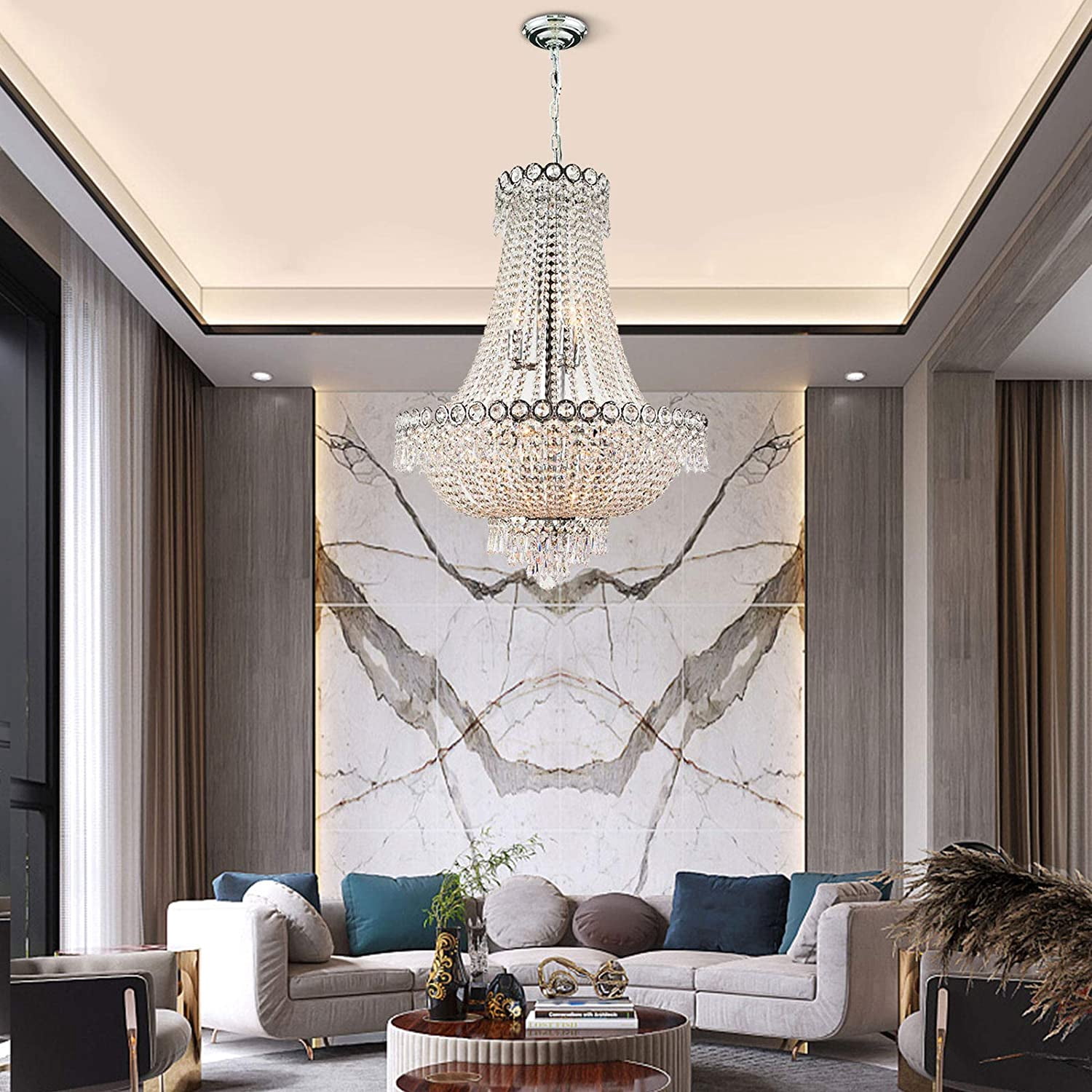 MONIPA 12 Light Round Shape Modern Retro Style Crystal Chandelier ...