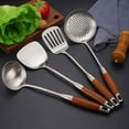 304Stainless Steel Wok Spatula Wood Handle Cooking Shovel Ladle Kitchen ...