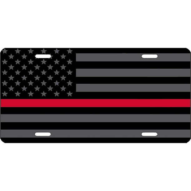 Thin Red Line Firefighter Lives Matter Flag License Plate Novelty Auto ...