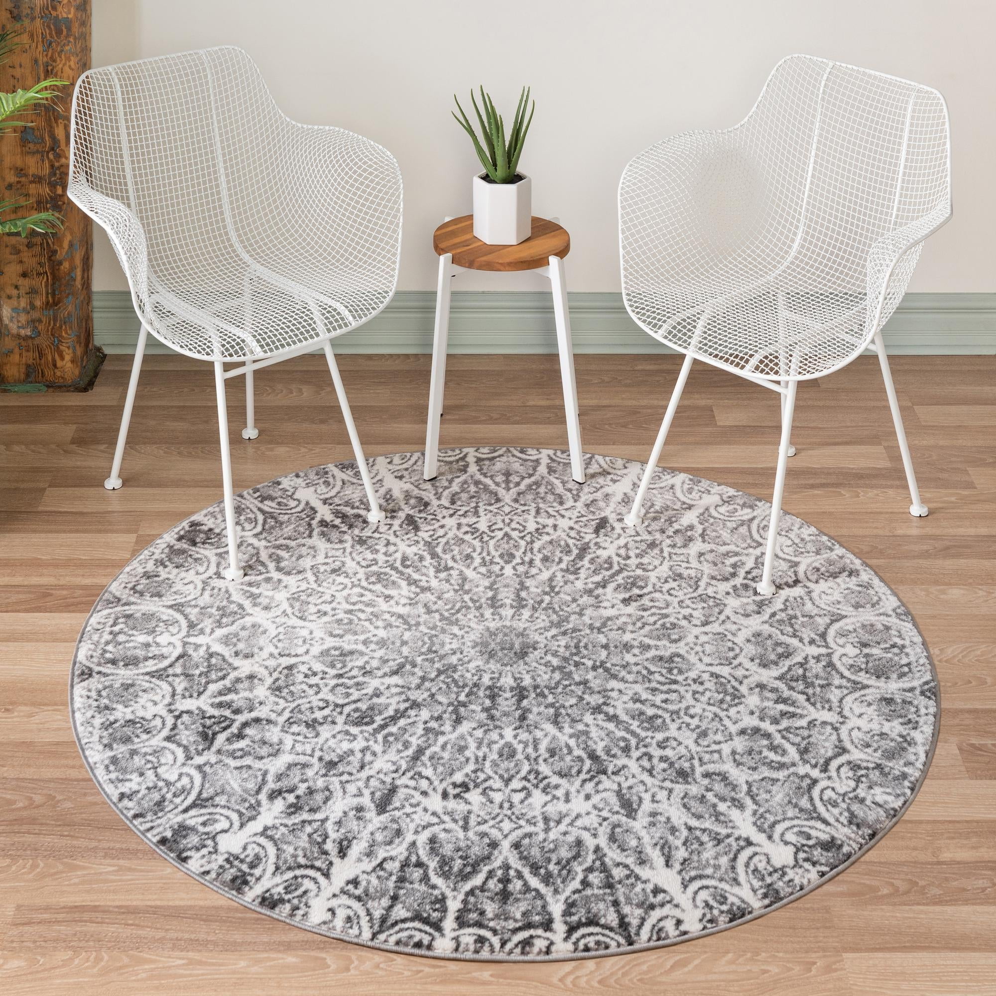 Rugs.com Monte Carlo Collection Rug – 5' Round Dark Gray Medium Rug ...