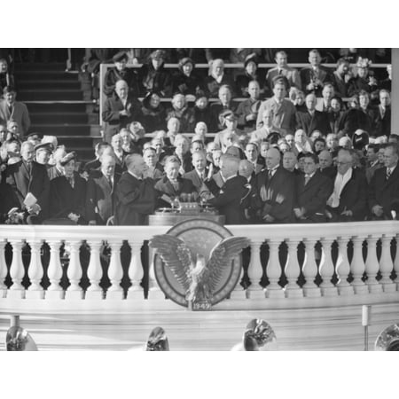 President Harry Truman Being Sworn Into Office For His Second Term. Jan ...